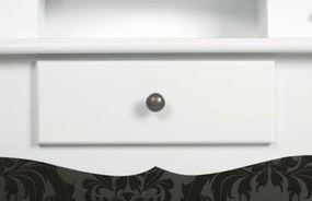 vidaXL Toaletní stolek se zrcadlem a stoličkou bílý [60558]