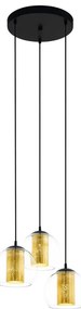 Eglo 79458 - Lustr na lanku BOLSANO 3xE27/28W/230V zlatá/černá