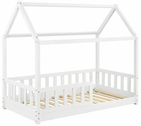 Dětská dřevěná postel s úložným prostorem bílá Scandi