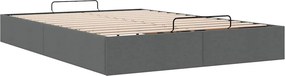 Osmanský rám postele bez matrací tmavě šedá 140x190 cm textil 3310876