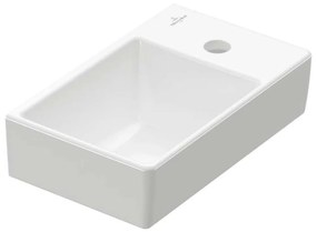 Villeroy & Boch Avento - Umývátko 36x22 cm, bez přepadu, otvor pro baterii vpravo, CeramicPlus, Stone White 43003LRW