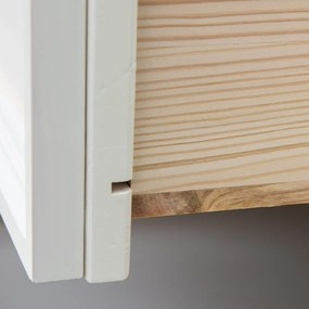Massive home | Bílá komoda  z masivu Belluno Elegante 3D2S s bílou deskou