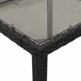 9dílný zahradní bistro set s poduškami černý polyratan 3276995