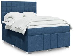 Box spring postel s matrací modrá 140x200 cm textil 3291697