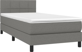 Box spring postel s matrací tmavě šedá 100 x 200 cm textil 3140034