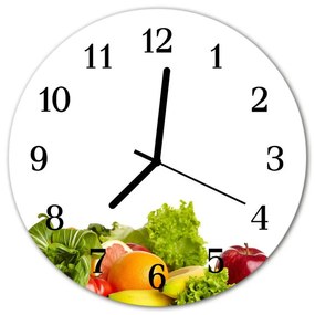 Nástenné skleněné hodiny zeleninový