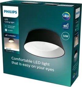 Philips Dawn CL258 černá / Stropní LED svítidlo / 14W / 1100lm / 3000K