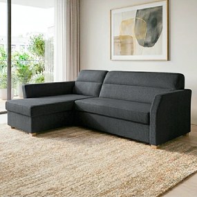 Malá sedací souprava LIVIA | 157x228 cm | LEVÁ | rozkládací na každodenní spaní | VÝBĚR TKANIN