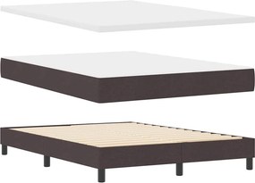 Postel s boxspringem s čelo Tmavě hnědá 160 x 200 cm textil 3340034