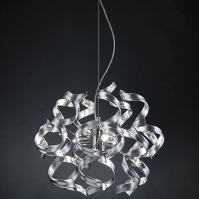 Metal Lux 206.140.15 Astro Silver, stříbrné designové závěsné svítidlo v průměru 40cm, 3x40W, stříbrné sklo, chrom