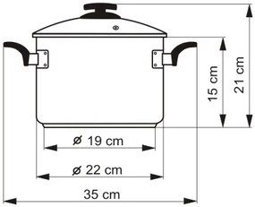 KOLIMAX - české nerezové nádobí Hrnec s poklicí KOLIMAX CERAMMAX PRO COMFORT - granit černý, 22 cm, 5,5 l