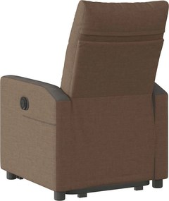 Zvedací polohovací křeslo hnědé textil 3324055