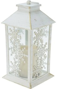 Lucerna s LED svíčkou Trifle Snowflake bílá, 14 x 28 cm