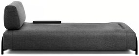 Tmavě šedá látková třímístná pohovka Kave Home Compo s malým stolkem 232 cm