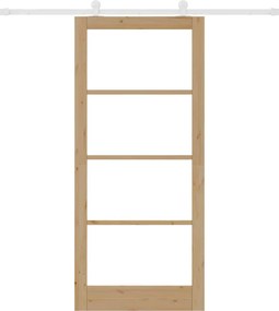 Posuvné dveře ORKDAL 93 x 211 cm Masivní borové dřevo a sklo 3332093