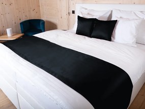 Biante Saténový přehoz/běhoun na postel Satén LUX-026 Černý 50x140 cm