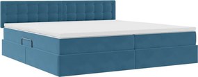 Postel s úložným prostorem Tmavě modrá 200 x 200 cm samet 3370903