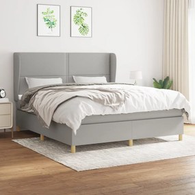 Box spring postel s matrací světle šedá 180 x 200 cm textil 3128461
