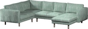 Potah na pohovku IKEA Norsborg rohová, 5-místná se šezlongem barva zelená látka pletený vzor, vzorované