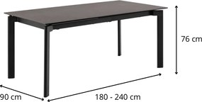 Rozkládací jídelní stůl Palermo 180/240 cm černý