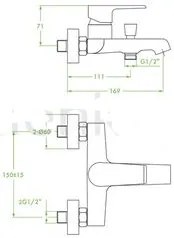 LAVEO LARGO - Vaňová batéria, Chróm-Biela, BAH_610D