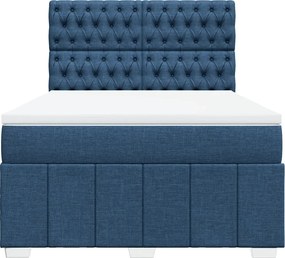 Box spring postel s matrací modrá 140x200 cm textil 3294004