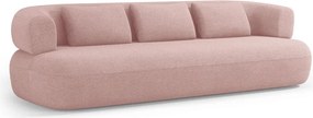 Světle růžová pohovka z textilie bouclé 200 cm Jenny – Micadoni
