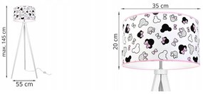 Dětská stojací lampa Minnie, 1x textilní stínítko, (výběr ze 2 barev konstrukce)