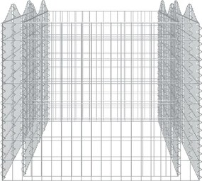Klenutý gabion vyvýšený záhon 200x100x100 cm pozinkované železo 153554