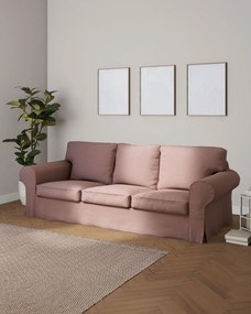 Potah na pohovku IKEA Ektorp 3-místná, rozkládací STARÝ MODEL PIXBO barva růžová látka pletený vzor