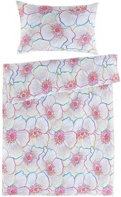 Saténové ložní povlečení Bloom s velkými květy ibišků - Bedtex Exclusive - 100% prémiová bavlna - 70 x 90 cm + 140 x 200 cm