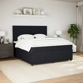 Box spring postel s matrací černá 200x200 cm samet 3292426