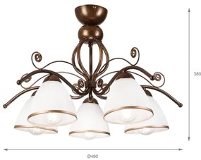 Brilagi - LED Přisazený lustr ANTICO 5xE27/60W/230V bronz patina