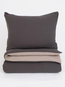 MK Lůžkoviny Mušelínové povlečení - Alexia Duo cappuccino/tmavě šedá