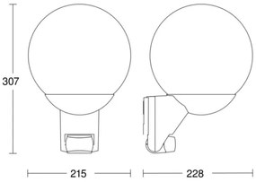 STEINEL 005917- Venkovní nástěnné svítidlo se senzorem L585S 1xE27/60W bílá IP44