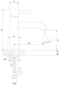 OMNIRES Y1210NGL - Umyvadlová baterie Y 16,2 cm lesklá zlatá