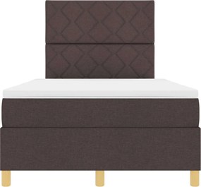 Postel s boxspringem s čelo Tmavě hnědá 120 x 190 cm textil 3339682