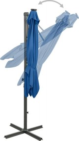 vidaXL Konzolový slunečník s tyčí a LED světly 250 cm [312325] Barva: antracitová