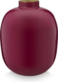 Pip Studio velká kovová váza 32cm, tmavě červená (Velká kovová váza v tmavě červené barvě)