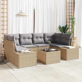 Sada zahradních pohovek 8 ks Beige a šedá polyratan 3355629