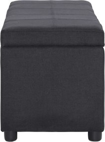 Lavice s úložným prostorem 116 cm černá polyester 281323