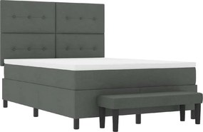 Postel s boxspringem s polštářem Tmavě šedá 160 x 200 cm textil 3344080