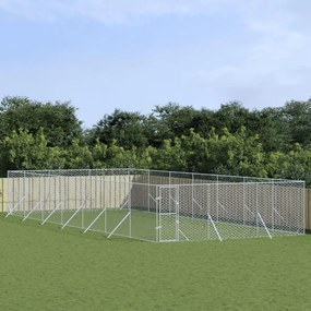 Venkovní psí kotec stříbrný 6 x 14 x 2 m pozinkovaná ocel 3190462