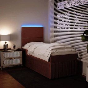 Box spring postel s matrací růžová 90x190 cm samet 3294513