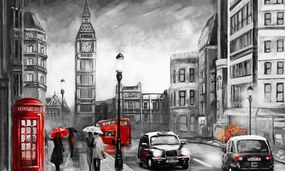 Vícedílný obraz Pohled Na Londýnské Ulice Nedostatek Nedostatek Plátno Canvas 250x150