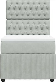 Box spring postel s matrací světle šedá 90x190 cm samet 3294520