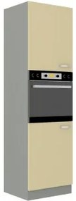 FALCO Kuchyňská skříň Karpo na vestavenou troubu 60 DP 210 2F krémový lesk/šedá 9965