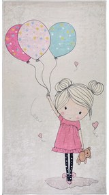 Růžový/slonovinový pratelný dětský koberec 100x160 cm Girl &amp; Baloons – Vitaus