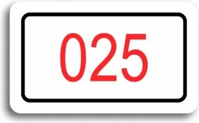 ACCEPT Číslo na dveře - typ 06 (50x30mm) - bílá tabulka - barevný tisk