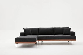 Hanah Home Rohová pohovka LIVA tmavě šedá levá 287 cm 825BLC2813